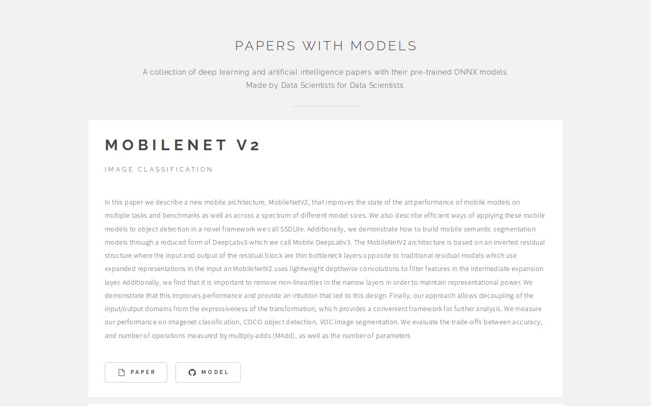 Papers with Models